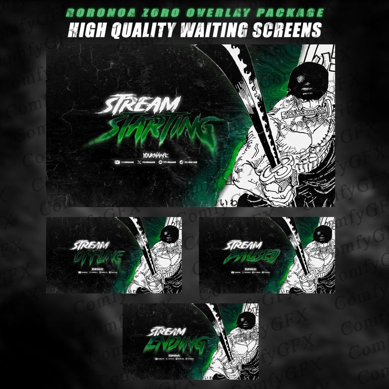 One Piece Roronoa Zoro Twitch Stream Package Bundle Overlay - Etsy ...