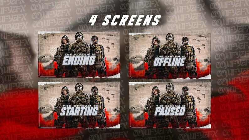 Warzone/cod Mw3 Twitch Overlay Bundle (panels, Alerts, Screens, Overlay ...