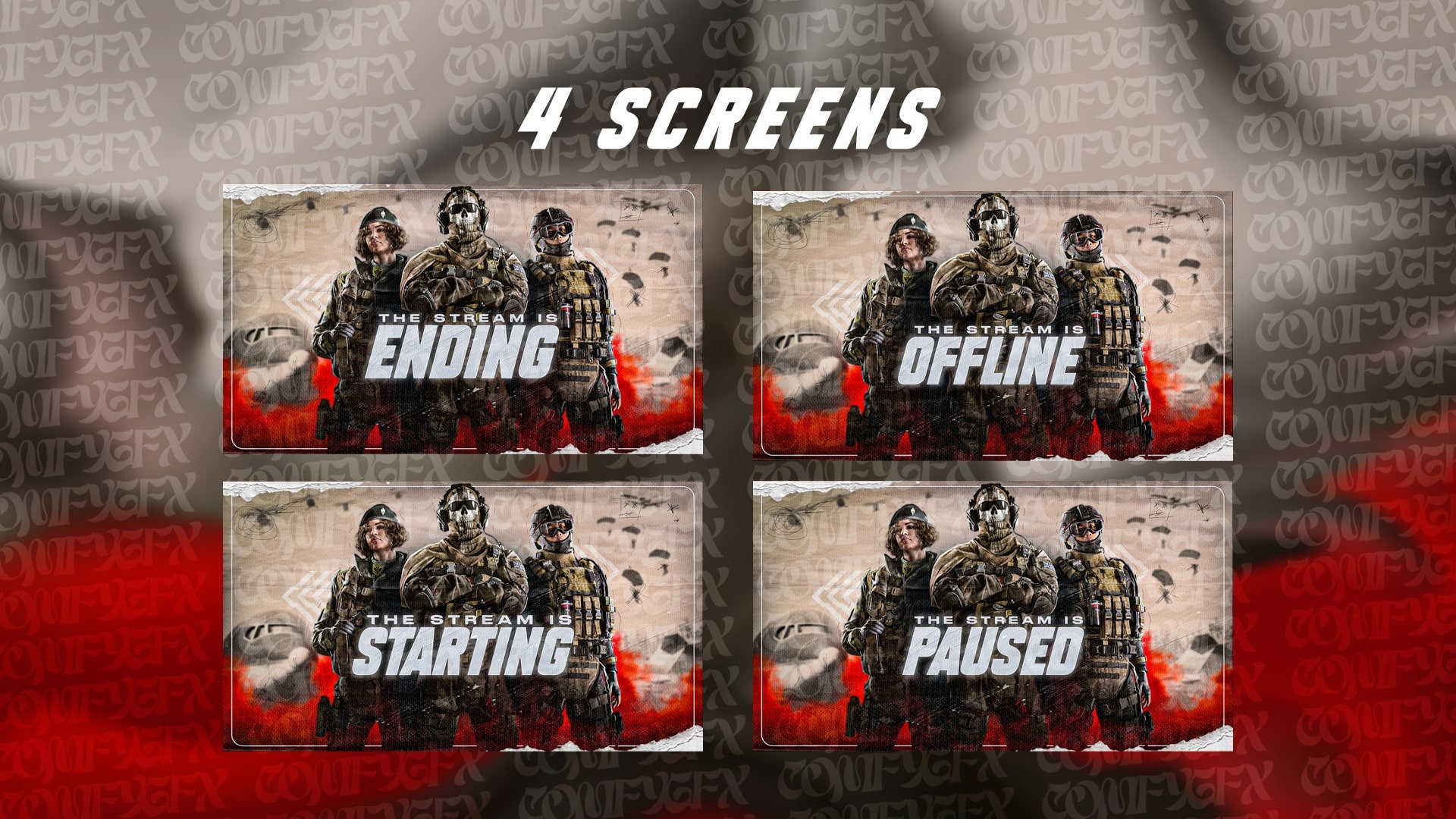 Warzone/cod Mw3 Twitch Overlay Bundle (panels, Alerts, Screens, Overlay ...