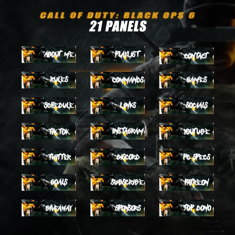 Black Ops 6 Animated Twitch Stream Package Overlay, Panels, Alerts ...