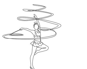 Single Continuous Line Drawing of Young Happy Lady Rocker Singer ...