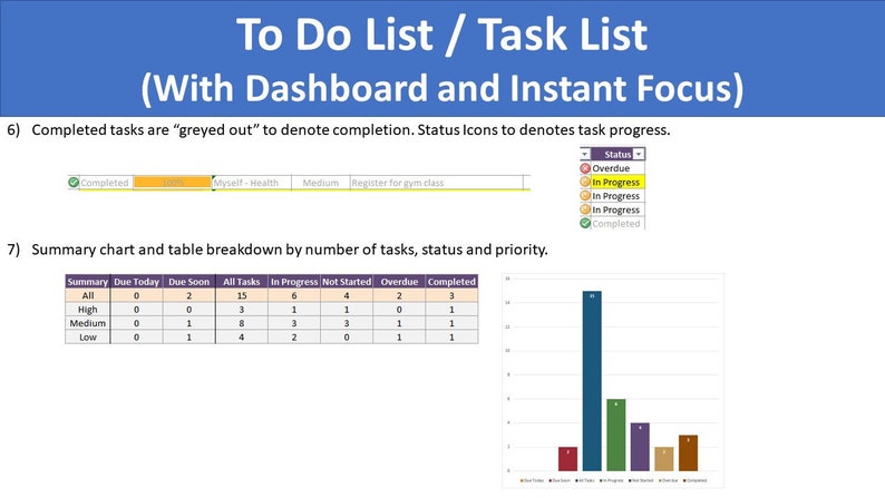 To Do List / Task List | Dashboard, Instant Focus, Highlighting ...