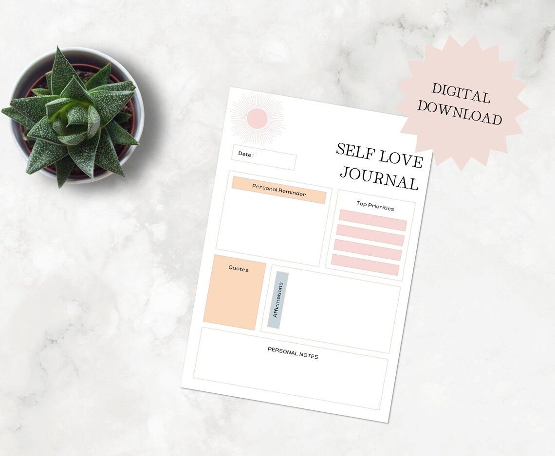 Minimalist Self-care Digital Calendar, Instant Download, Digital ...