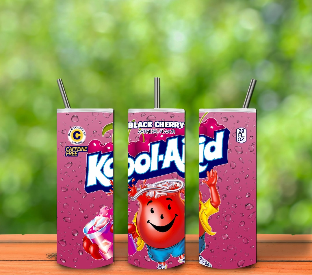 Black Cherry Kool-aid 20oz Straight Tumbler Sublimation Design, High ...