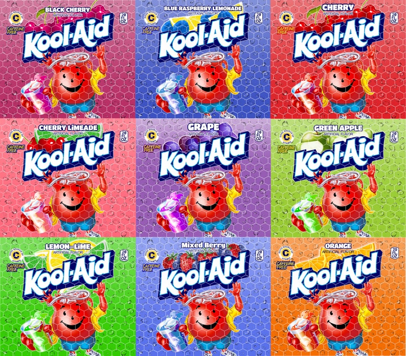 Kool-aid Bundle 16pk 20oz Straight Tumbler Sublimation - Etsy