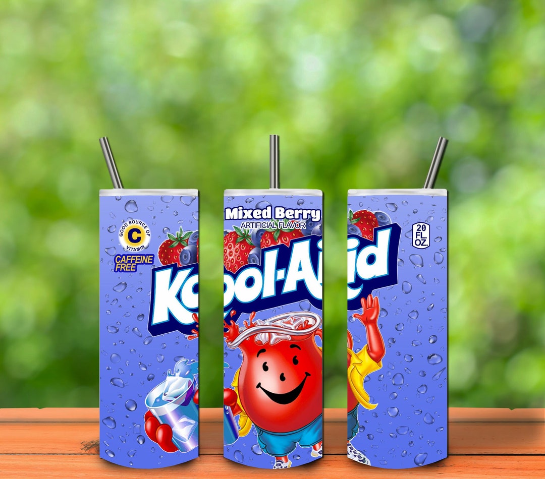 Mixed Berry Kool-aid 20oz Straight Tumbler Sublimation Design, High ...