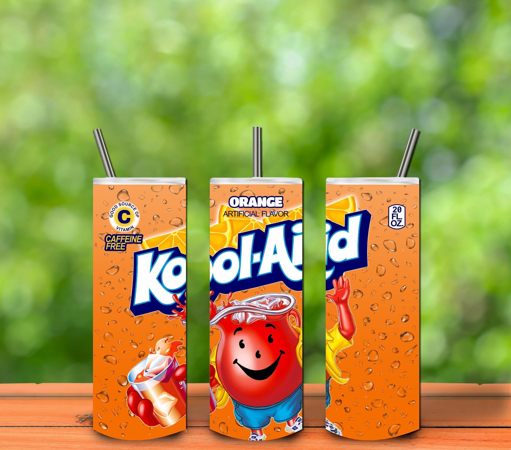 Orange Kool-aid 20oz Straight Tumbler Sublimation Design, High ...