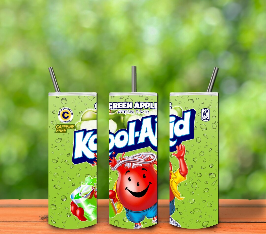Green Apple Kool-aid 20oz Straight Tumbler Sublimation Design, High ...