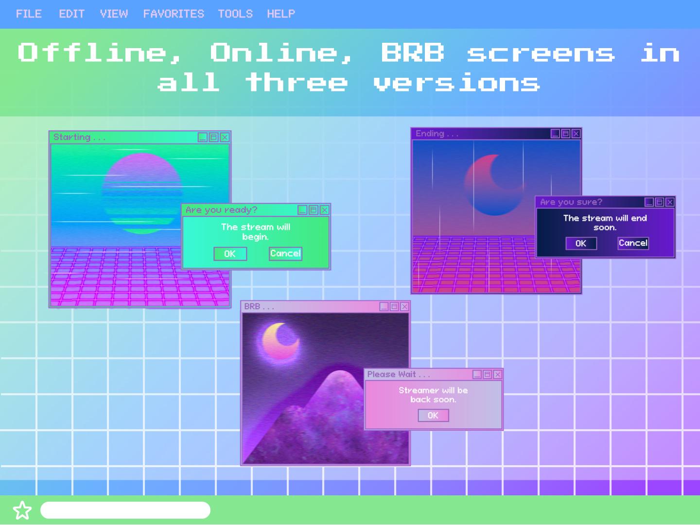 Cute Vaporwave Streaming Overlay Twitch - Etsy