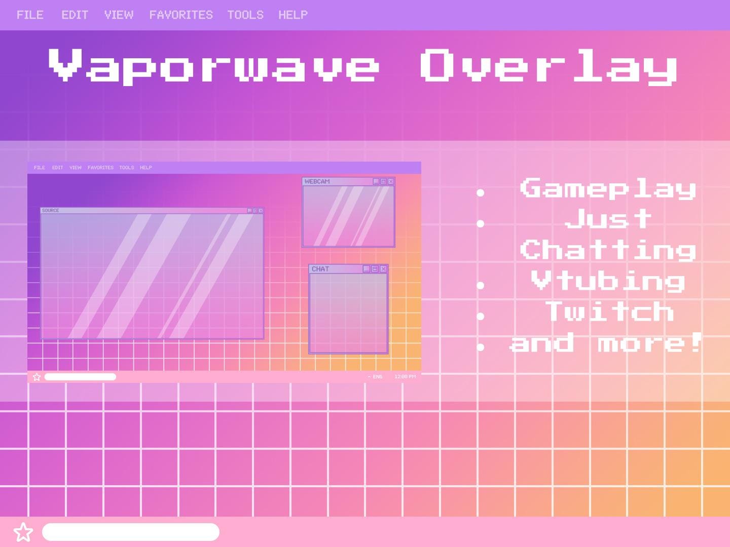 Cute Vaporwave Streaming Overlay Twitch - Etsy