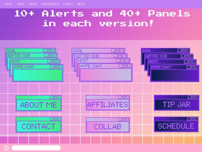 Cute Vaporwave Streaming Overlay Twitch - Etsy