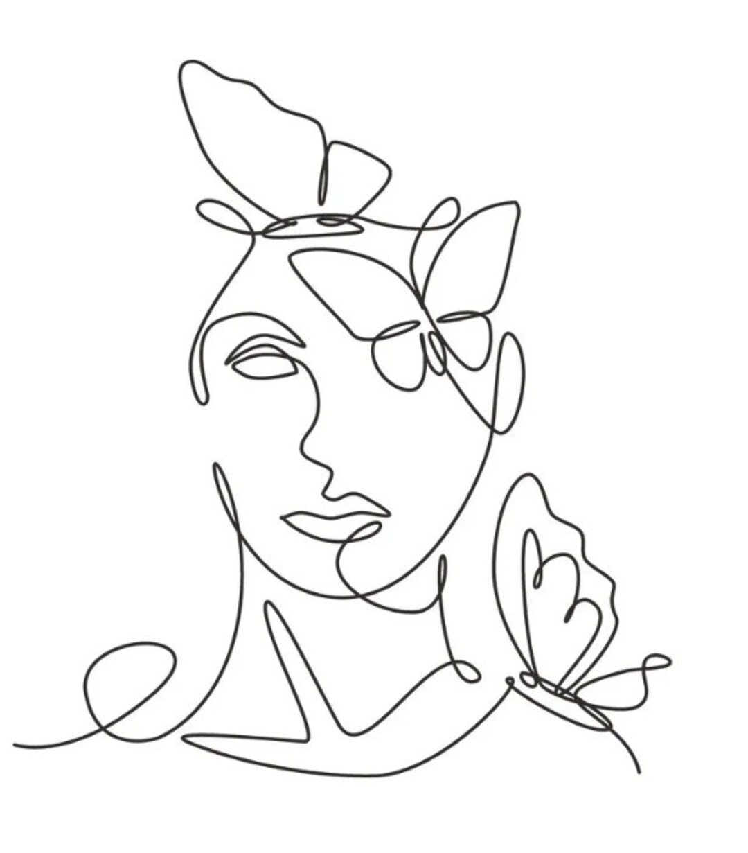 Single Continuous Line Drawing Beauty Woman - Etsy