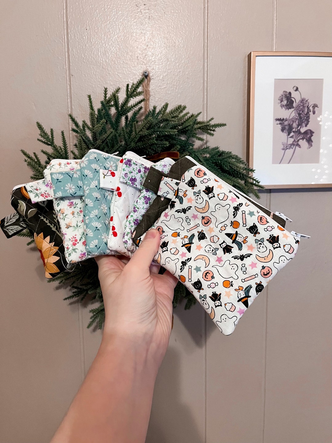 Small Quilted Zipper Pouch, Quilted Coin Purse, Cute Quilted Coin Pouch ...