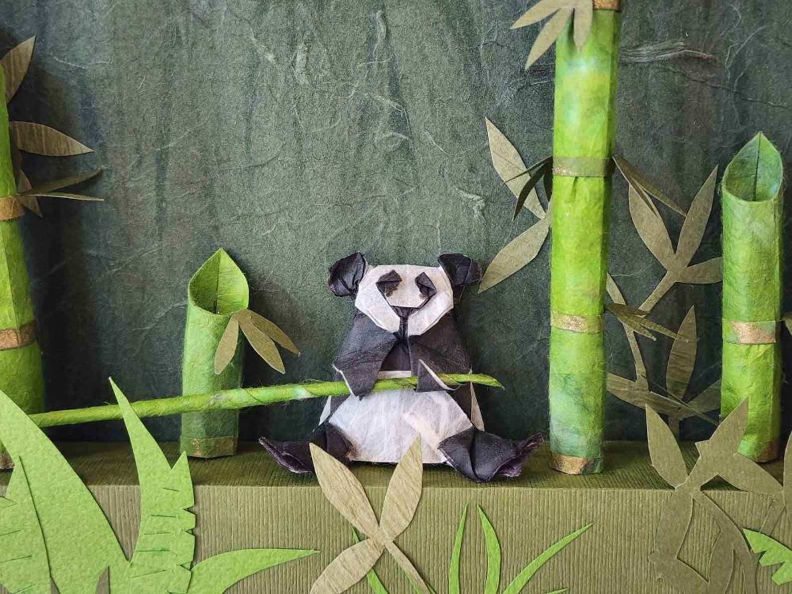 Origami Panda Art | Handcrafted Origami Picture | Panda Wall Art Gift ...