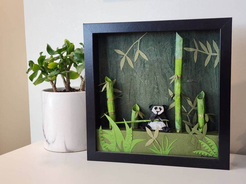 Origami Panda Art | Handcrafted Origami Picture | Panda Wall Art Gift ...