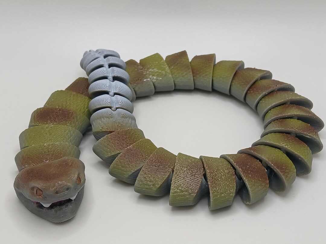 Realistic Rattlesnake Flexible 3d Printed Airbrushed and Hand Painted ...