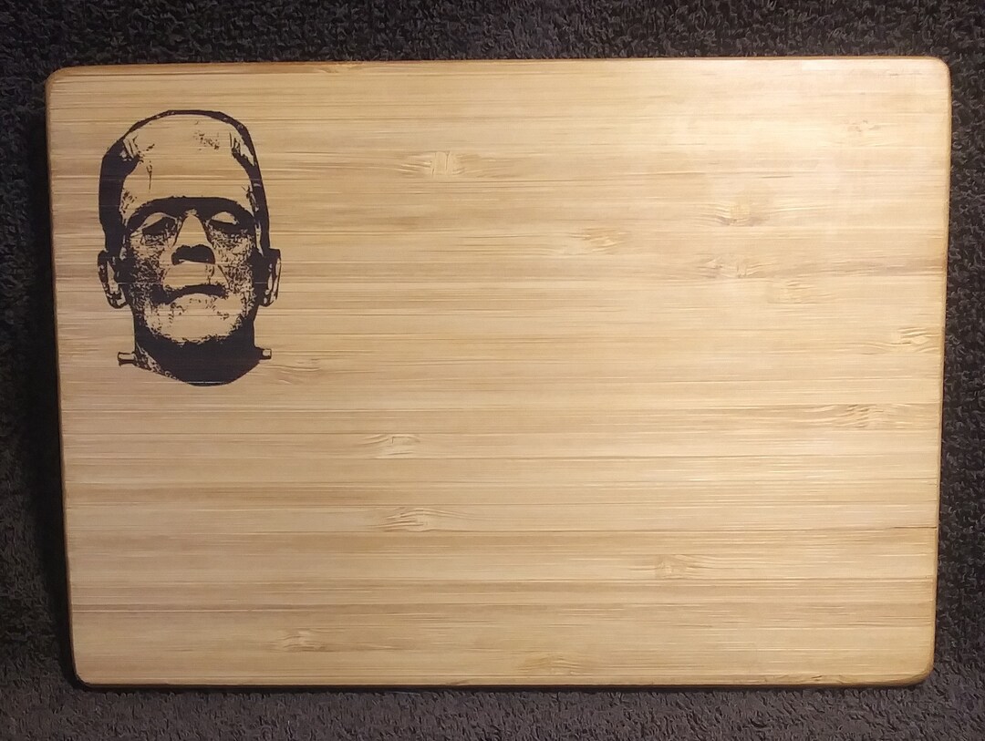 Classic Black and White Movie Monsters Custom Bamboo Cutting Board ...