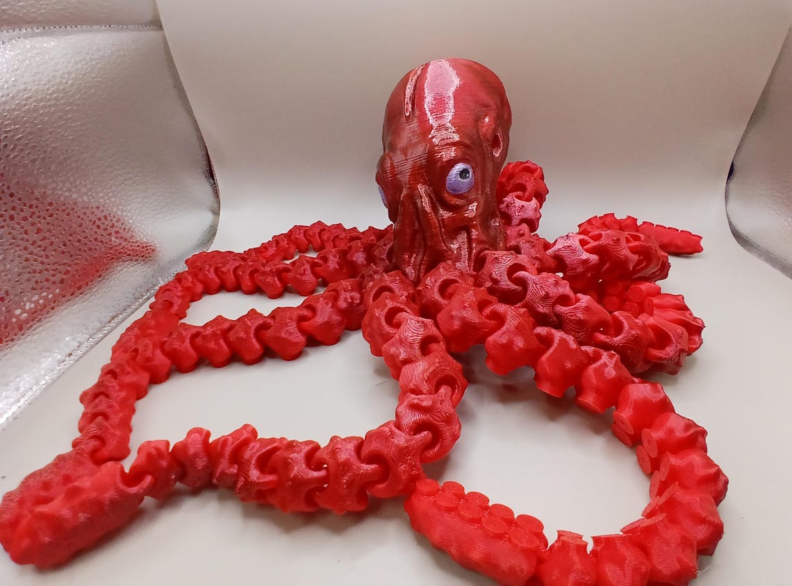 Flexible 3d Printed Octopus XL Airbrushed and Hand Painted With Varnish ...