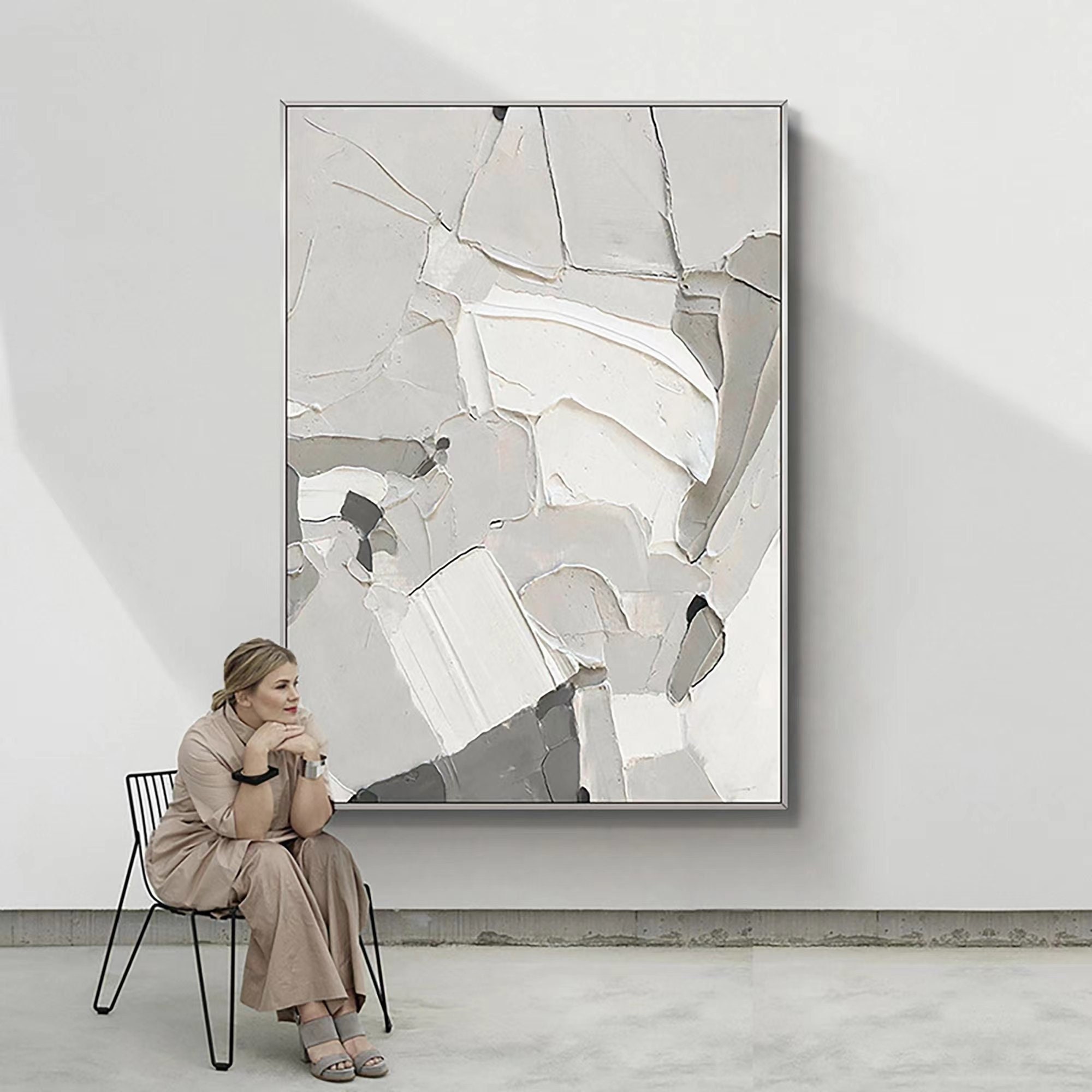 Abstract Painting Art Beige Painting Art Wall Art Abstract Beige ...