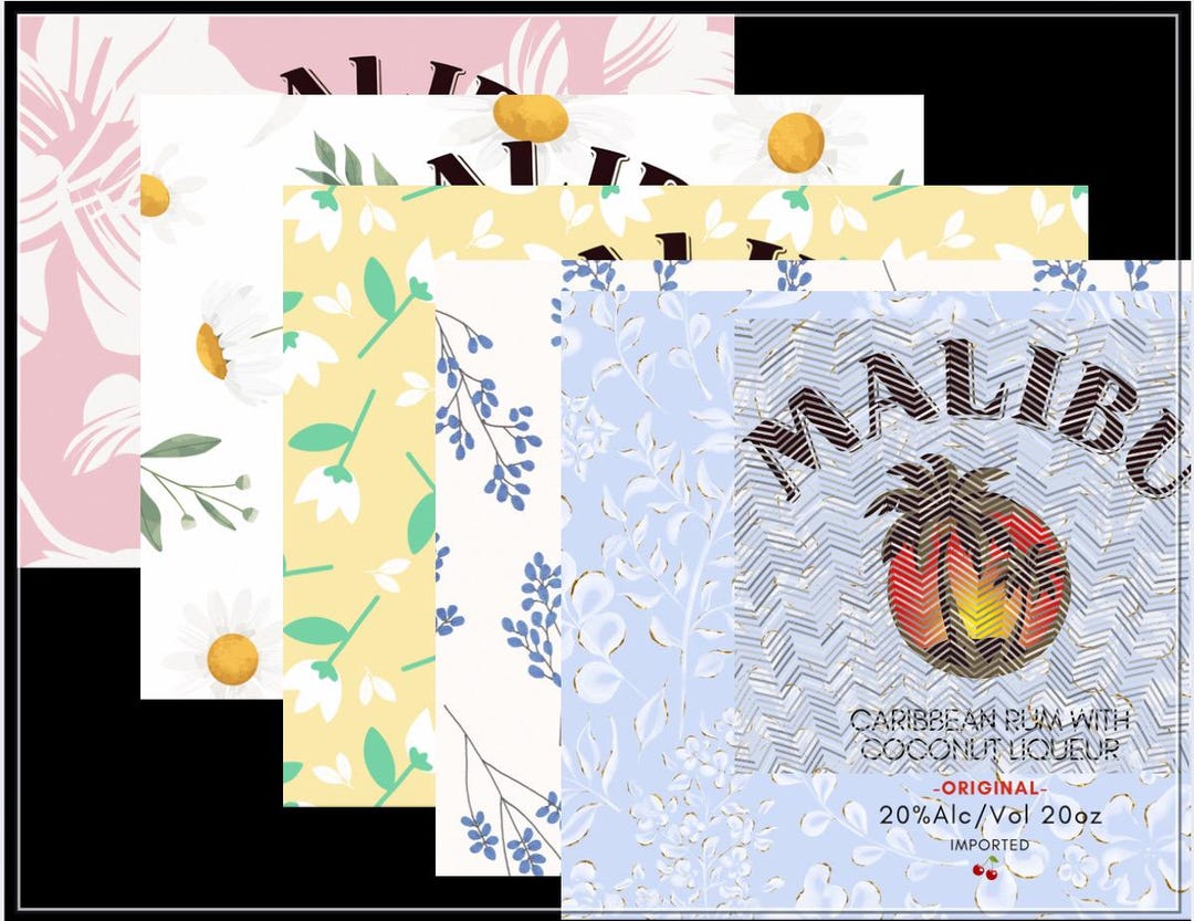 Malibu Floral 5 Pk Design Digital Download and or Sublimation Printing ...