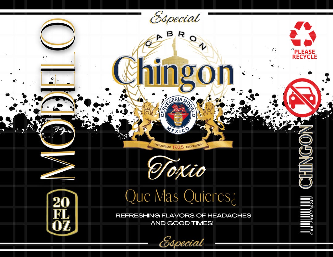 Chingon 20oz Modelo Style Black Digital Download Sublimation - Etsy