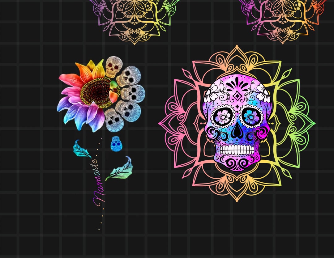 Skull Sunflower Medulla Namaste Design Digital Download - Etsy