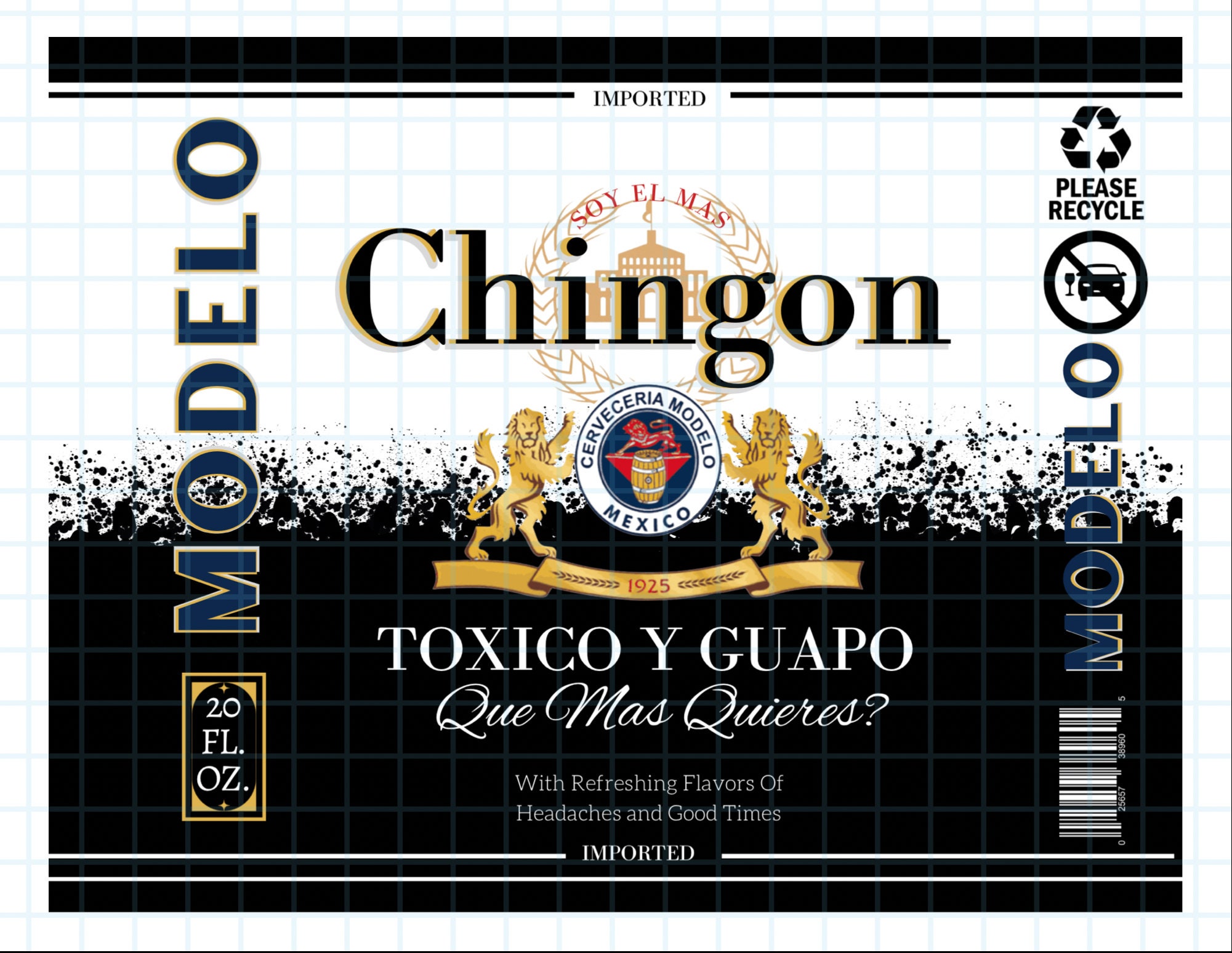 Chingon Toxico Y Guapo 20 Oz Sublimation Wrap - Etsy