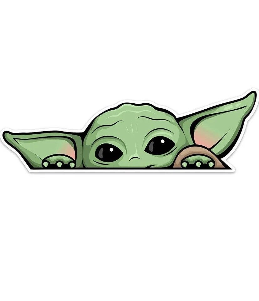 Baby Yoda Grogu Peeking Sticker Decal - Etsy