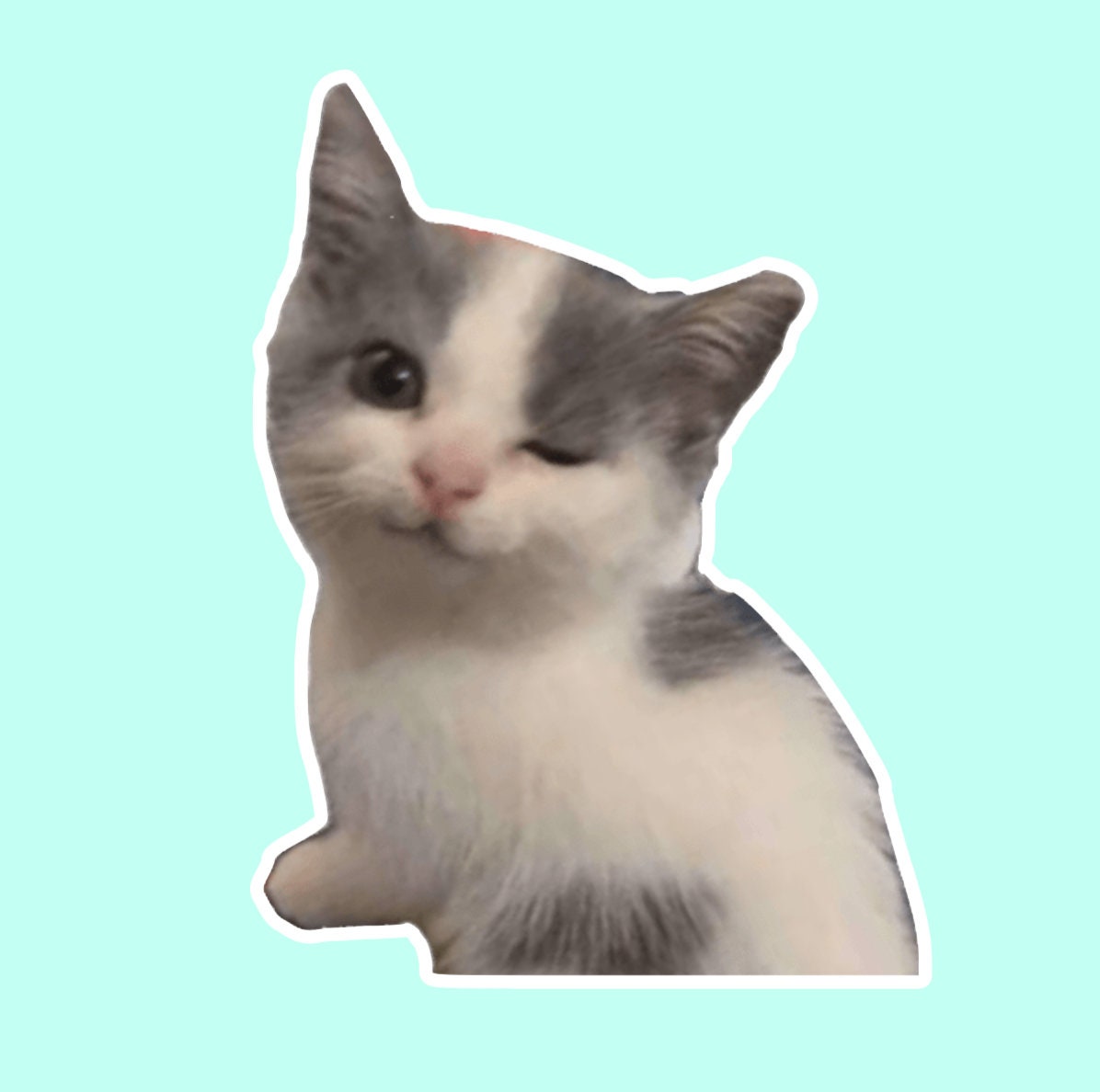 Cute Winking Cat Sticker Decal - Etsy