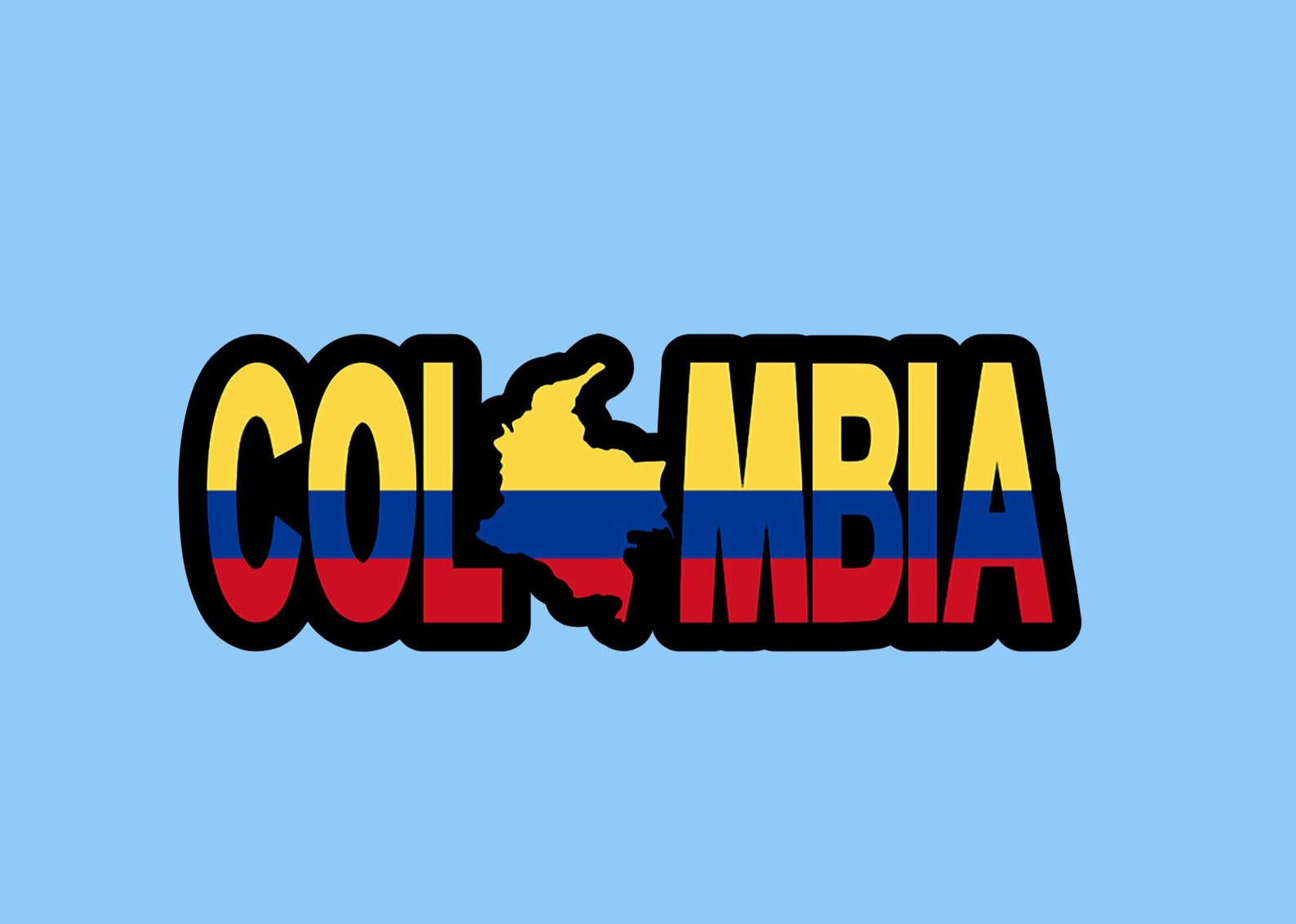 Colombia Flag Colors W/ Map Die Cut Sticker - Etsy