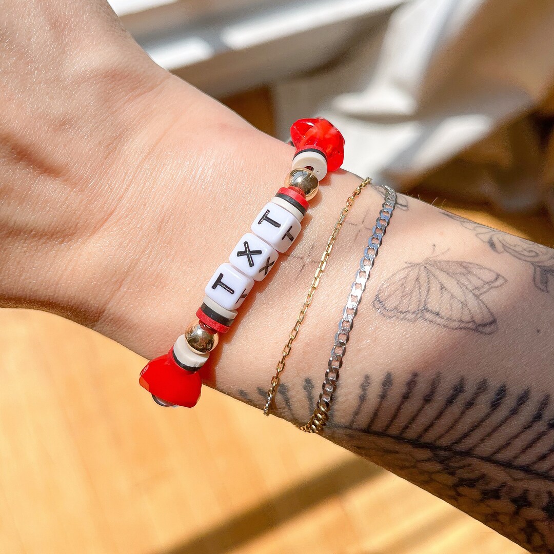 TOMORROW X TOGETHER TXT Bracelet, Custom Y2K Kpop Beaded Jewelry - Etsy
