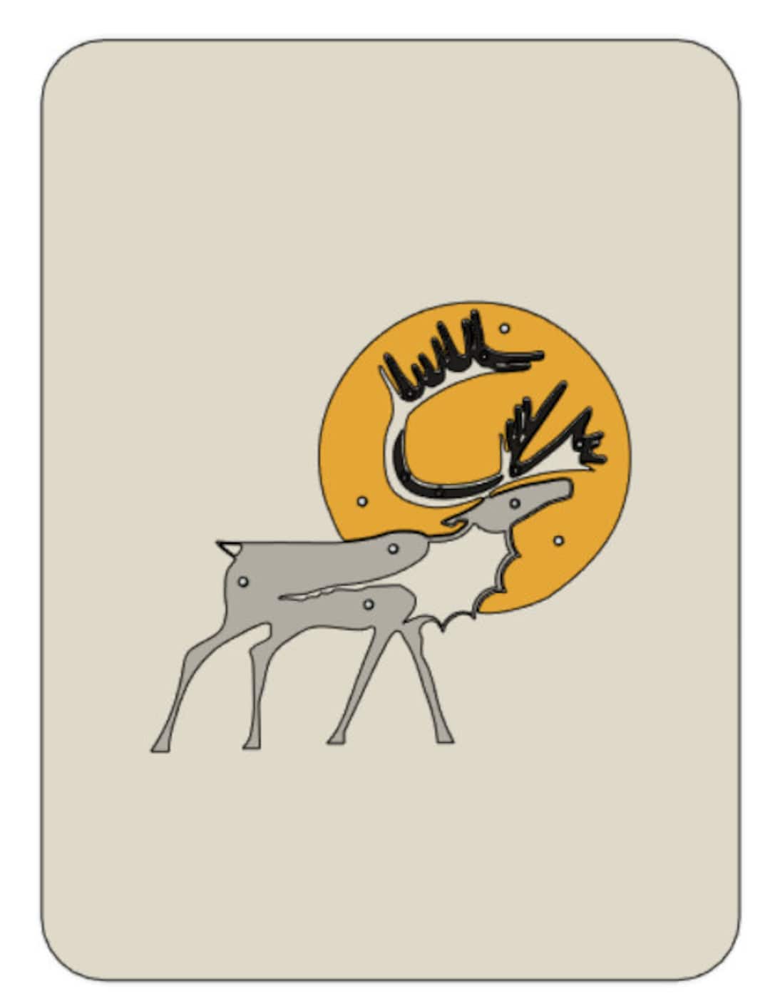 Caribou Layered Sign DXF File - Etsy