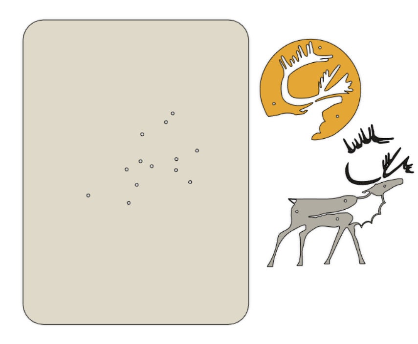 Caribou Layered Sign DXF File - Etsy