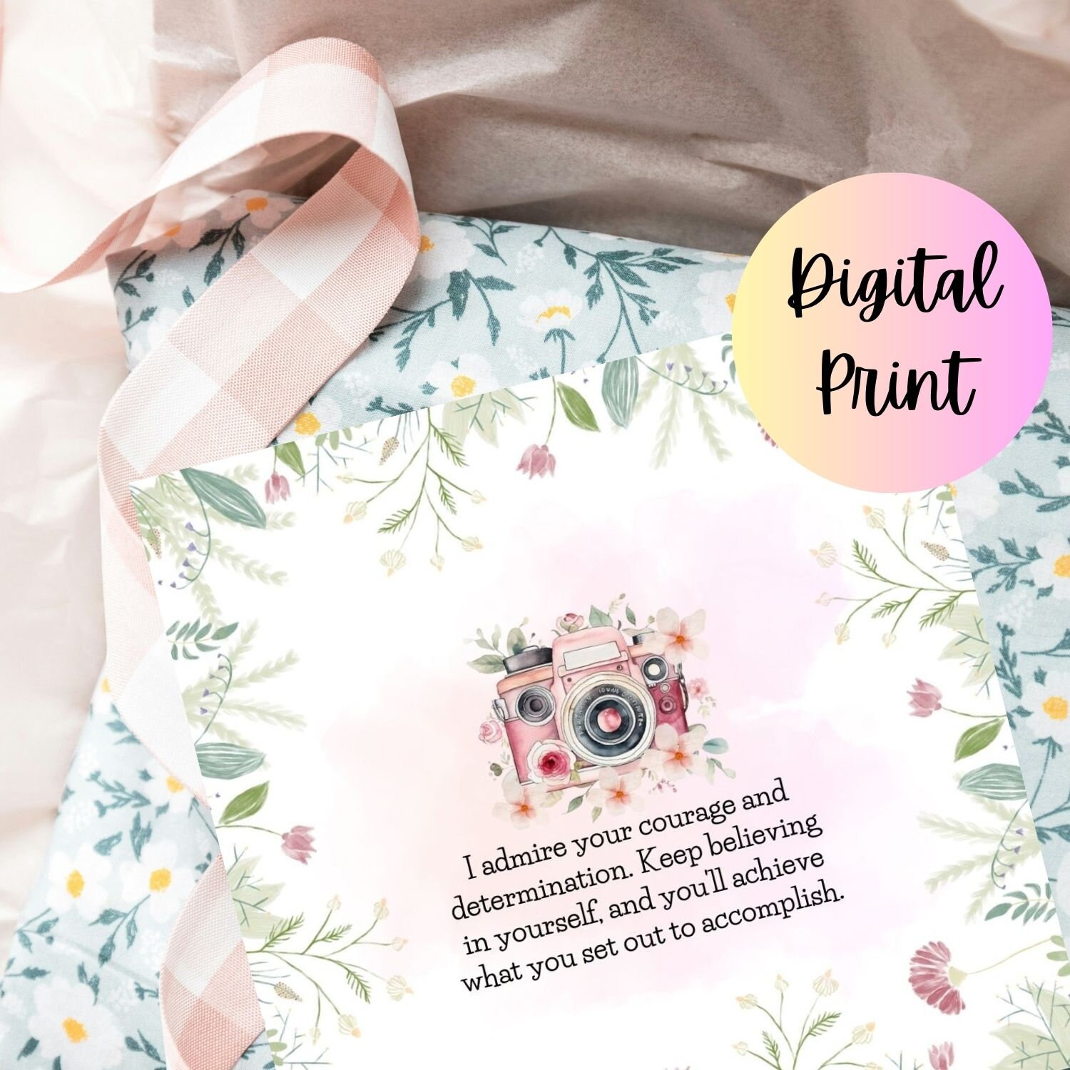 10 Motivation Cute Digital Print Simple Flat Card Wishes 10 Unique ...