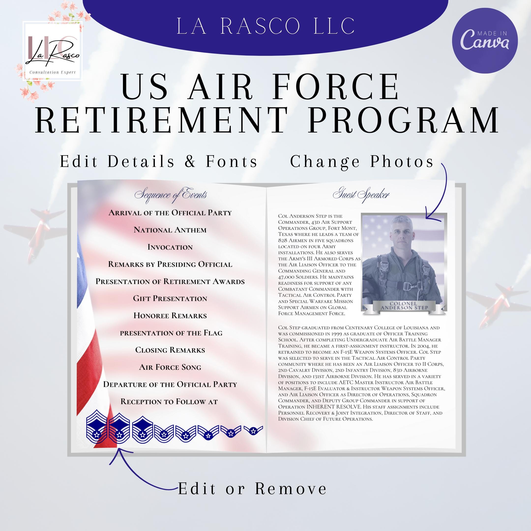 Air Force Retirement Program 8 Page Template - Etsy