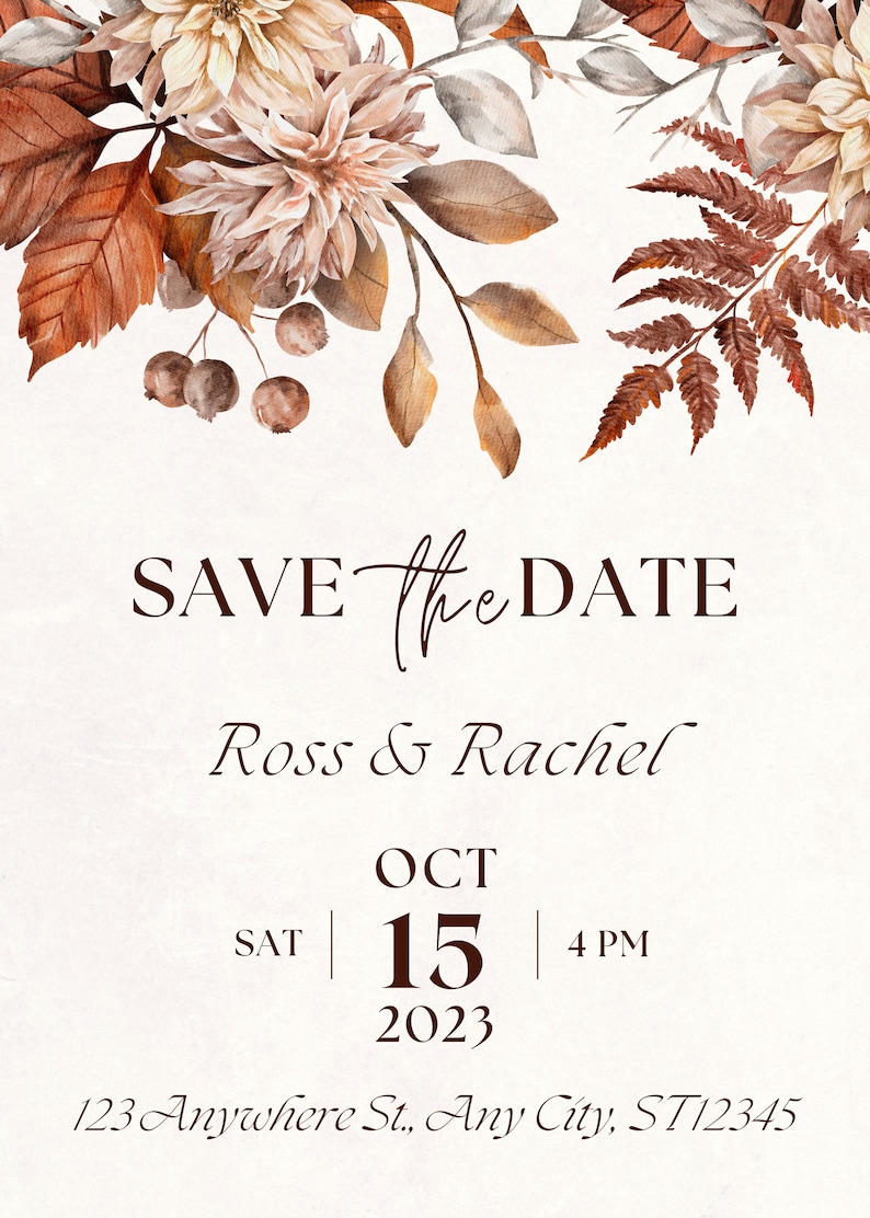 Fall Save the Date & Invitation - Etsy