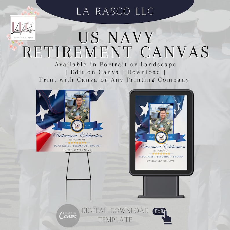 Navy Retirement Welcome Canvas With Photo! - Etsy