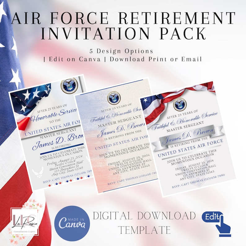Air Force Retirement Invitation Pack - Etsy