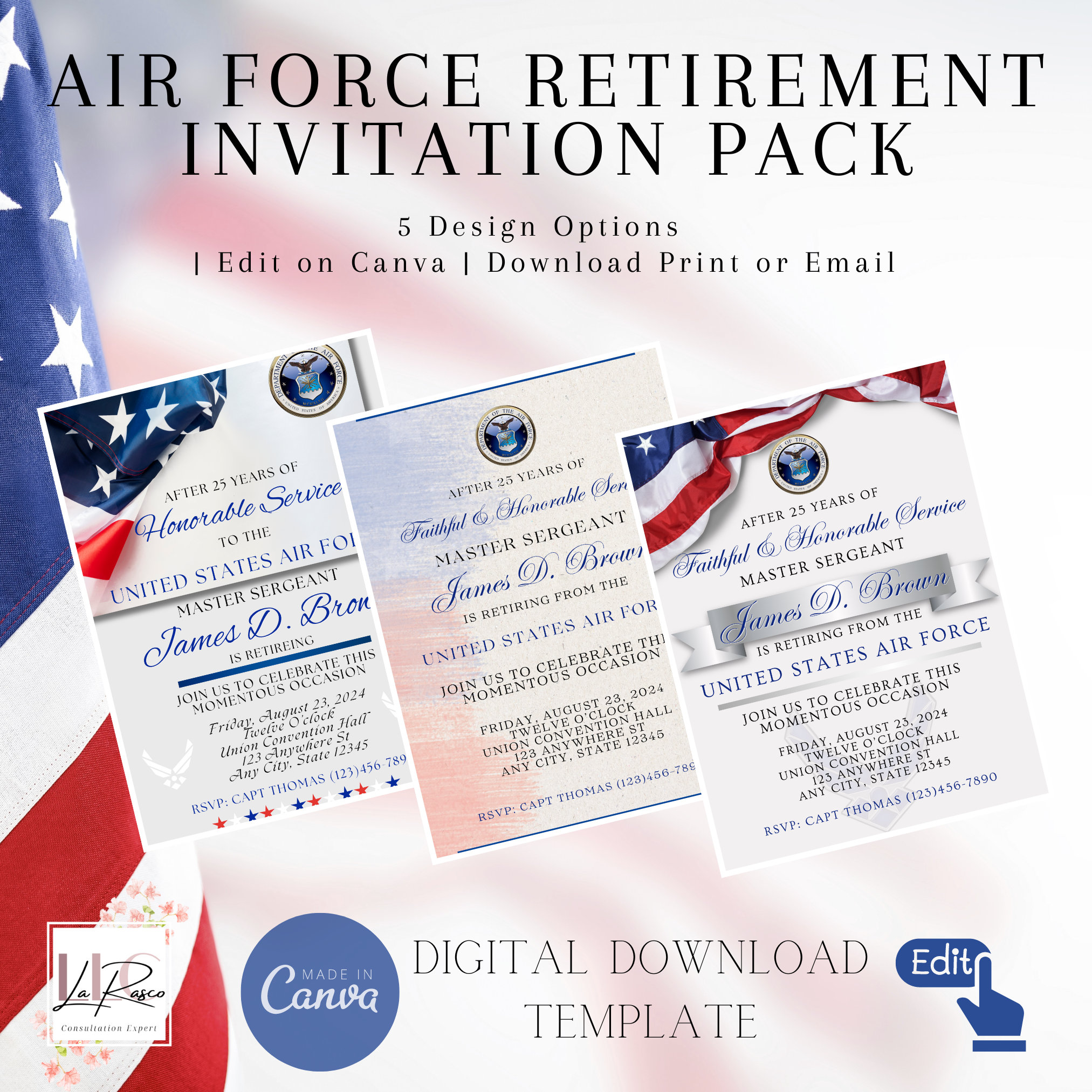 Air Force Retirement Invitation Pack - Etsy