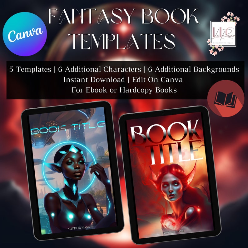 Fantasy Book Cover Template - Etsy