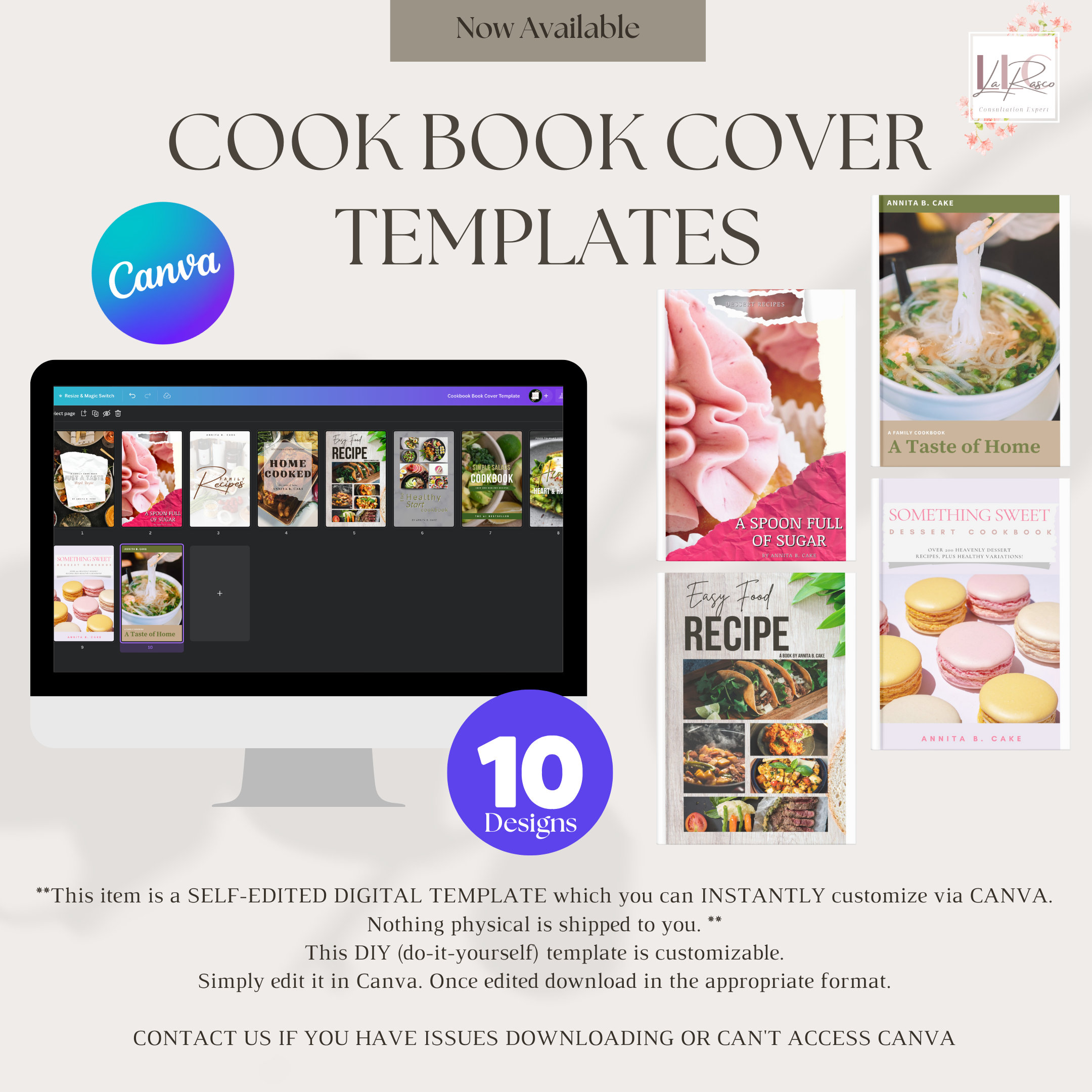 Cookbook Book Cover Template - Etsy