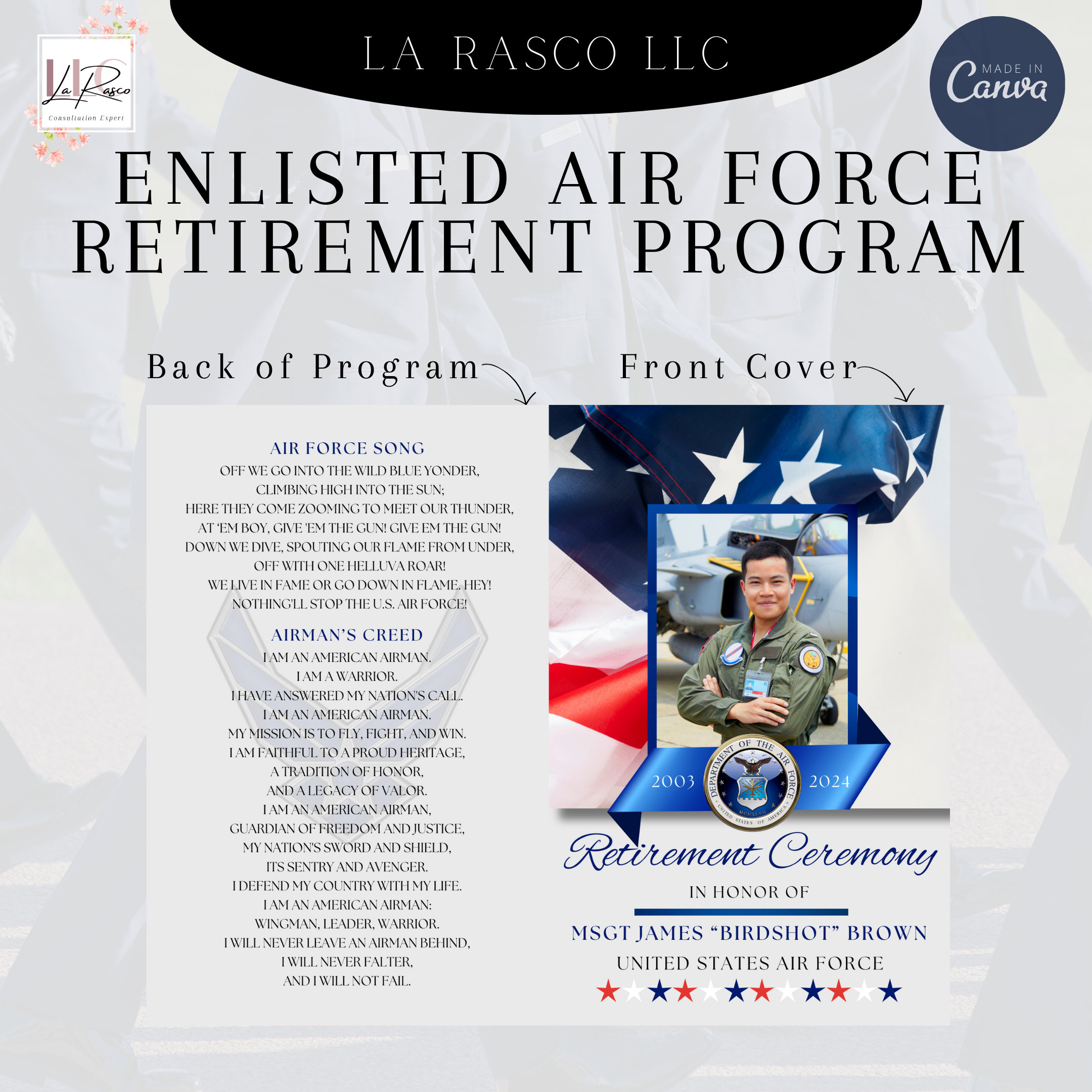 Enlisted Air Force Retirement Program Template - Etsy