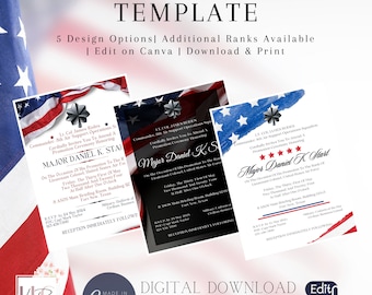 Air Force Promotion Ceremony Program Canva Template Bi-fold 8.5x11 ...