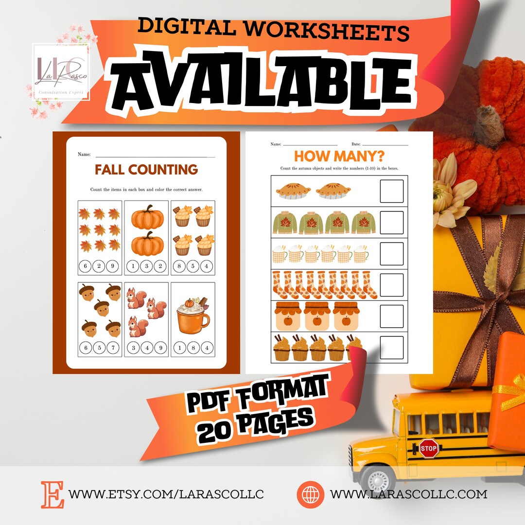 Digital Worksheets - Fall Themed Activity Worksheets - Etsy
