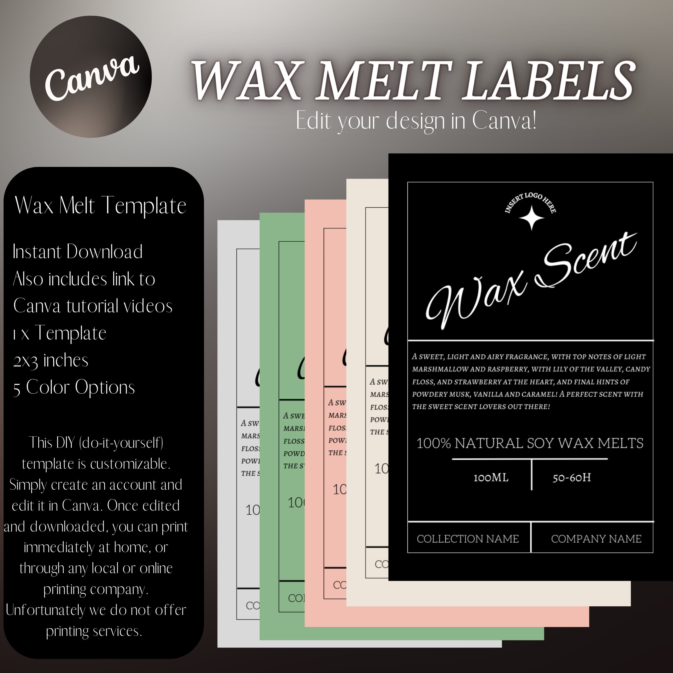 Minimalist Wax Melt Label - Etsy