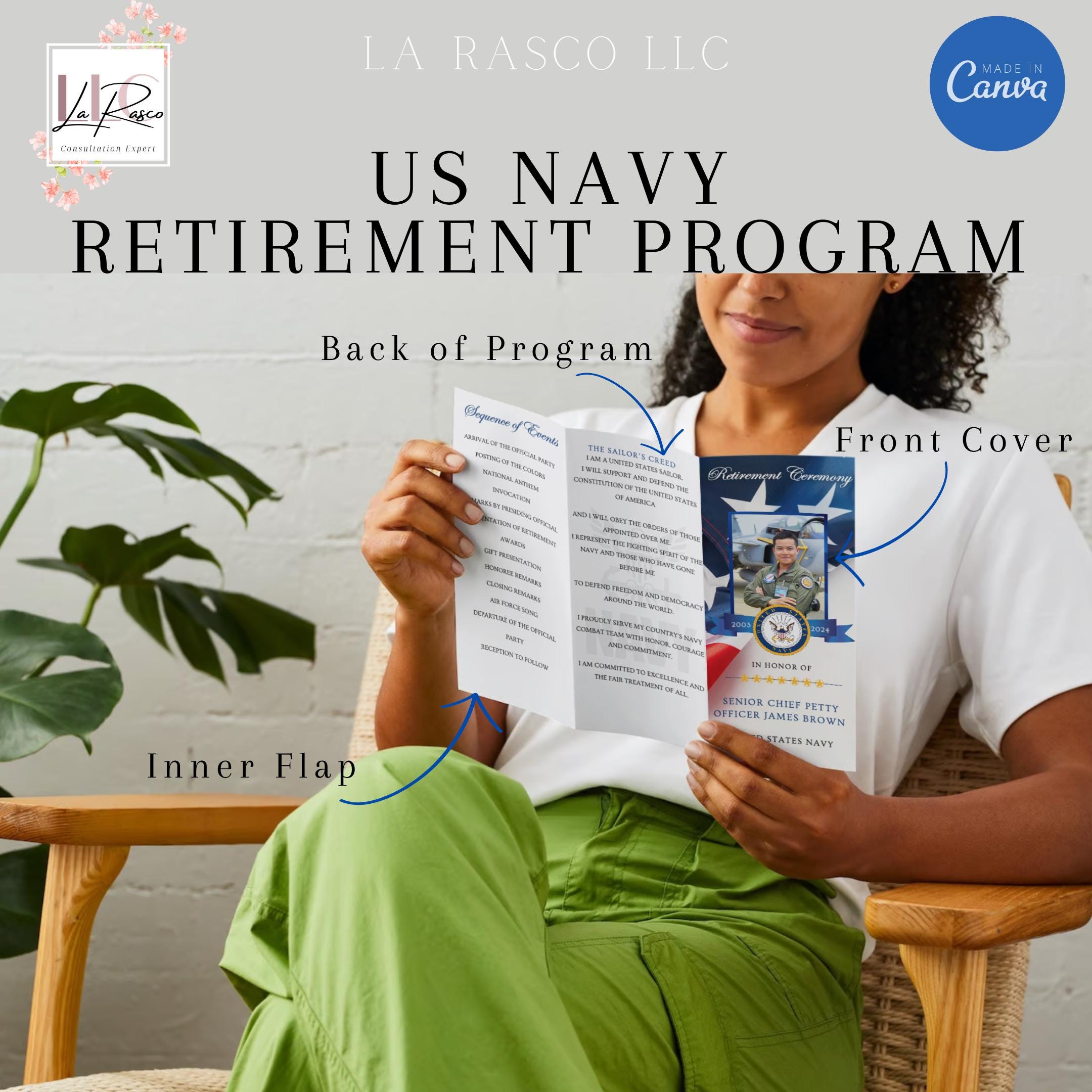 NEW!! Navy Tri-fold Retirement Program Template - Etsy