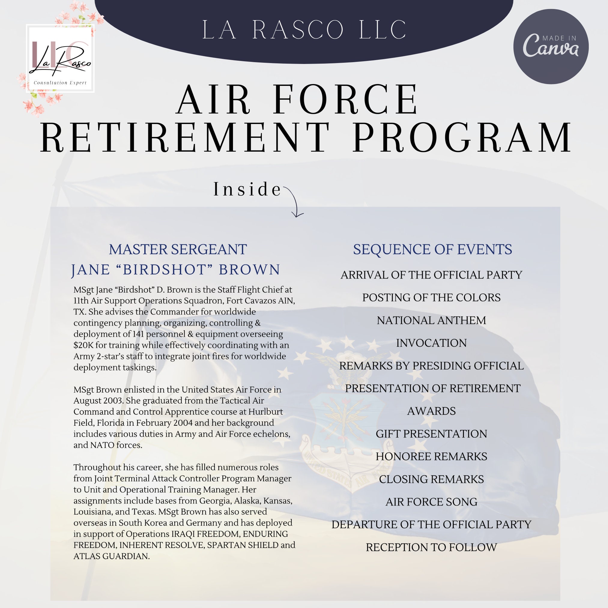 Air Force Retirement Program Personal Photo Template - Etsy