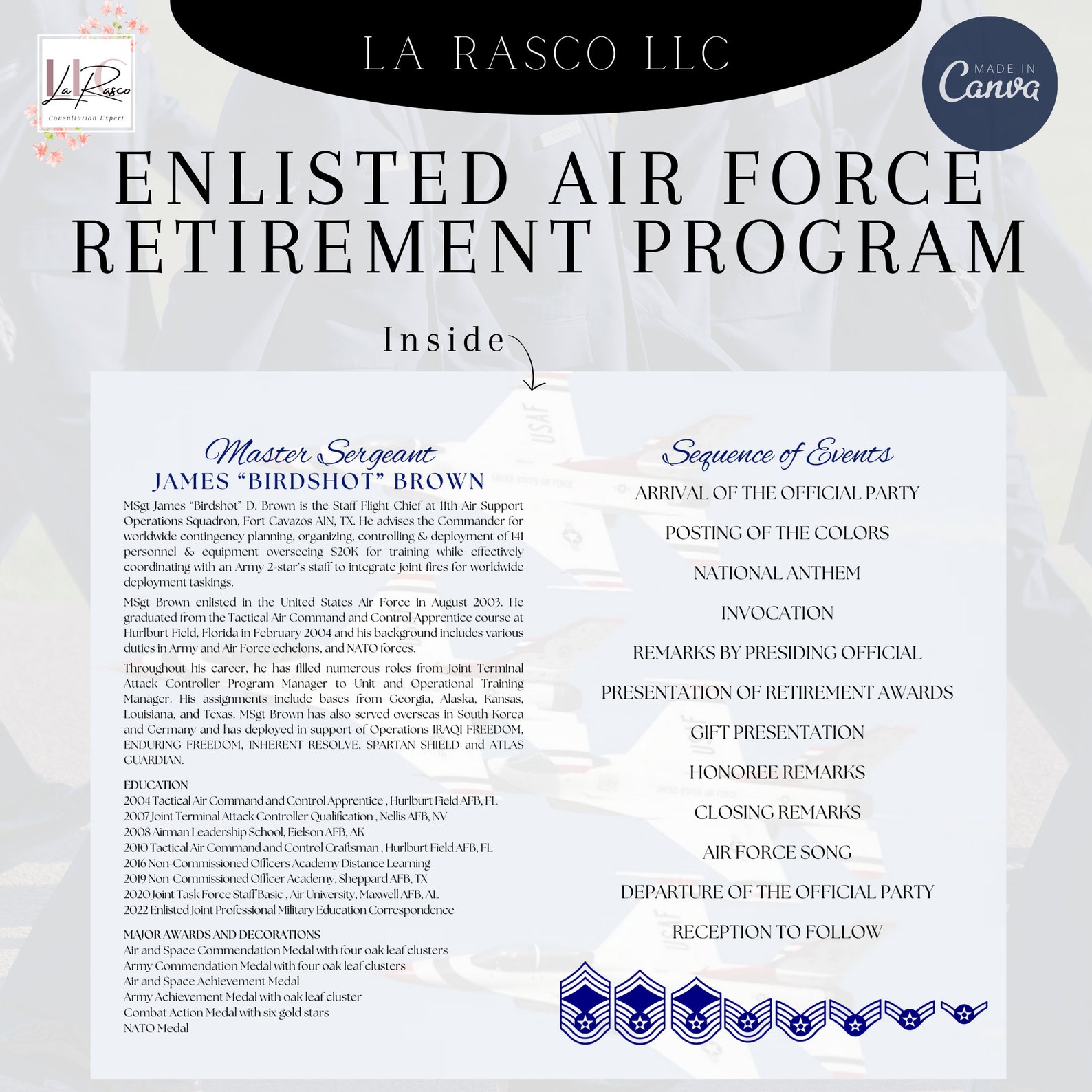 Enlisted Air Force Retirement Program Template - Etsy