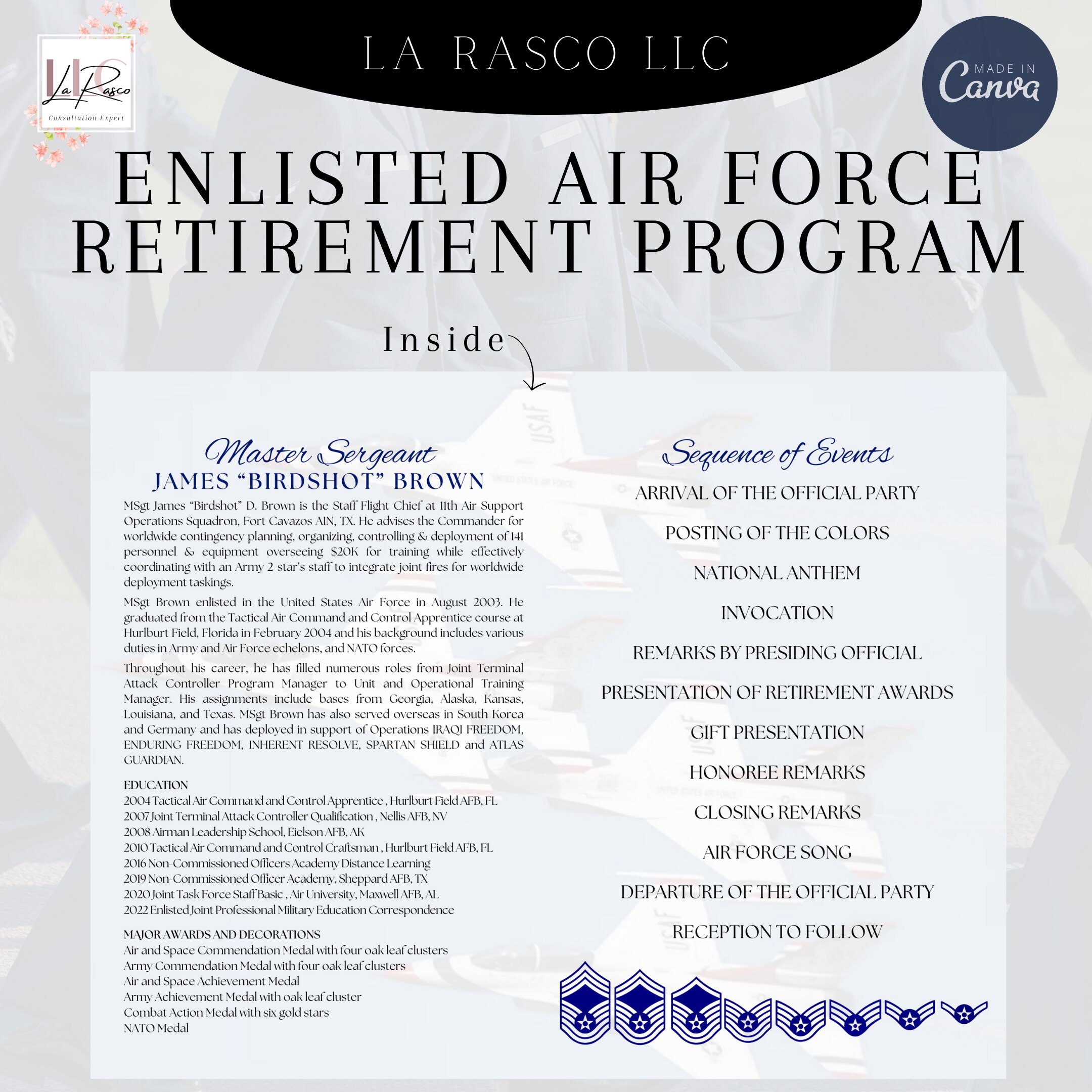 Enlisted Air Force Retirement Program Template - Etsy