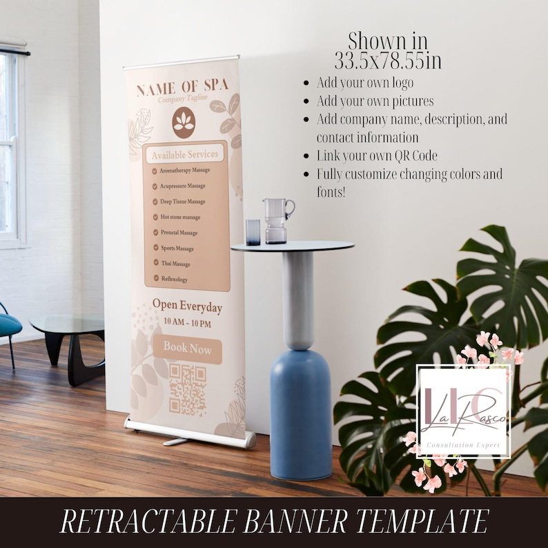 Relaxing Design Retractable Banner Template | Spa Design | 5 Designs - Etsy